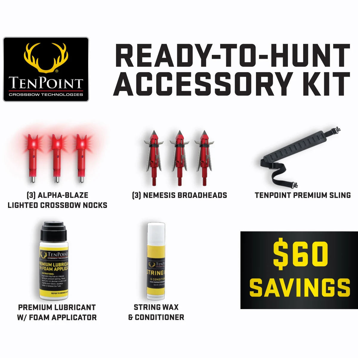 TenPoint Accessory Kit (Nemesis, Alpha-Blaze, Premium Sling, Lubes)
